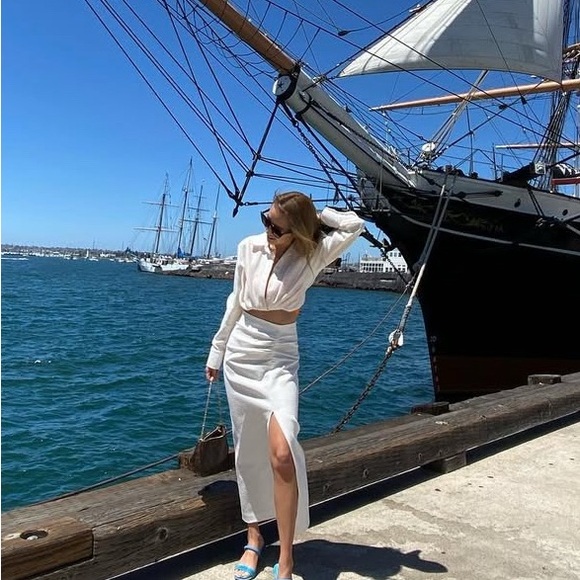 Zara | Skirts | Zara Cream Textured Twopiece Set | Poshmark